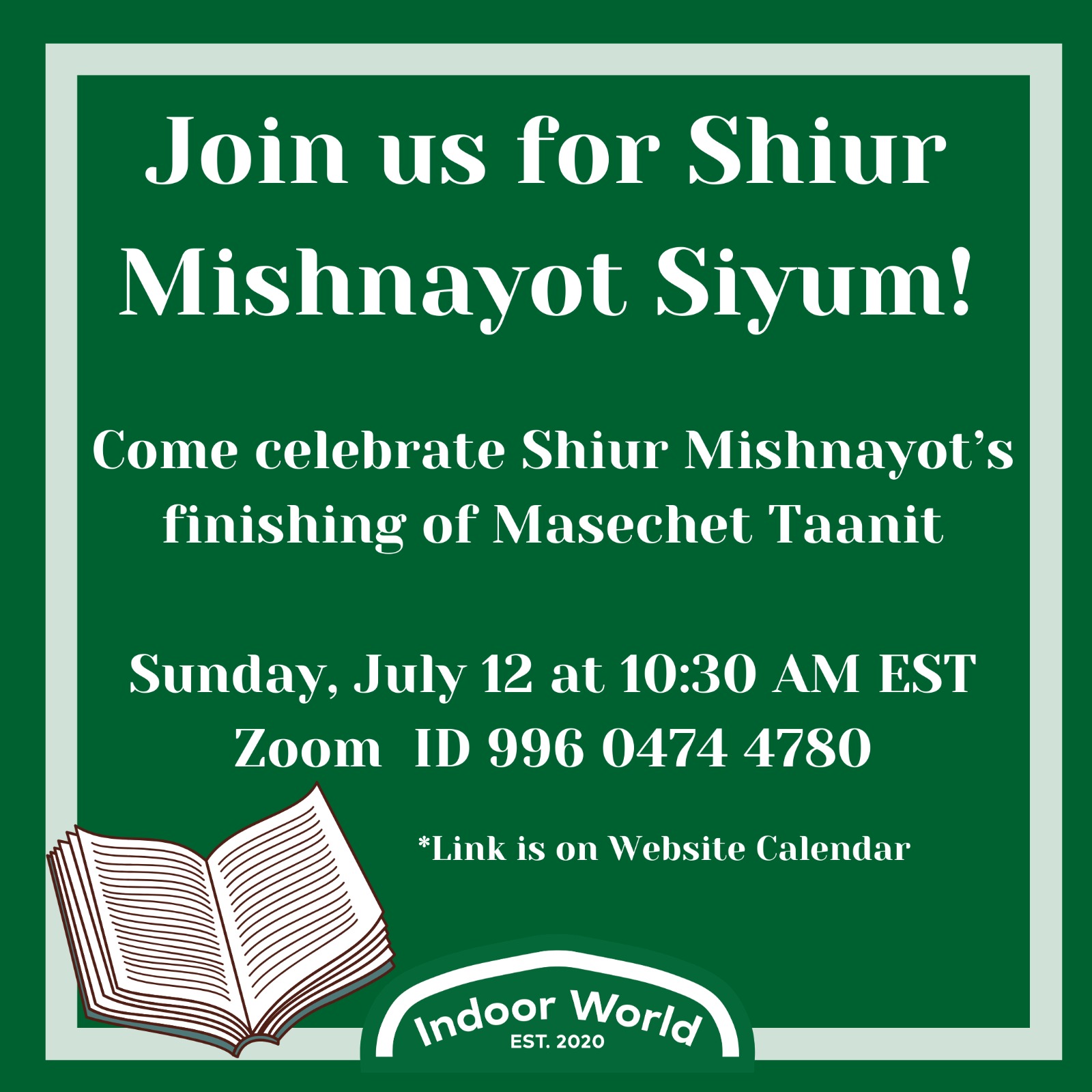 Shiur Mishnayot – Camp Stone